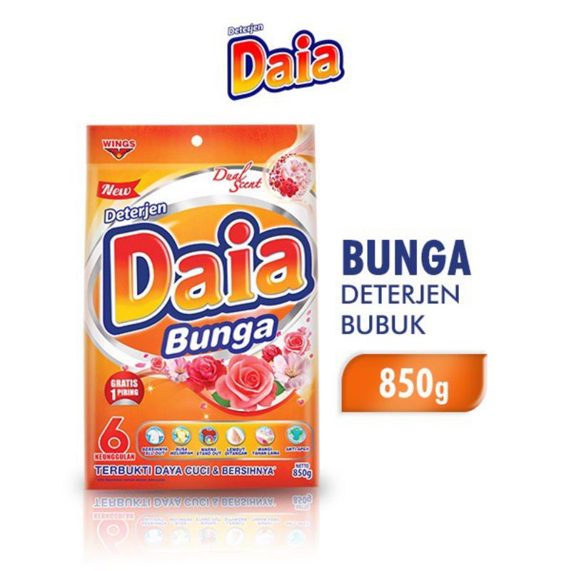 Jual DAIA bunga detergen bubuk 850g Indonesia|Shopee Indonesia