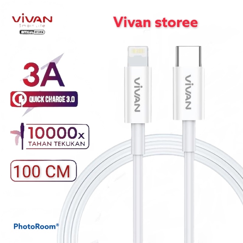 VIVAN Kabel Data Iphone KCL100S Data Cable Type-C To Iphone Lightning ...