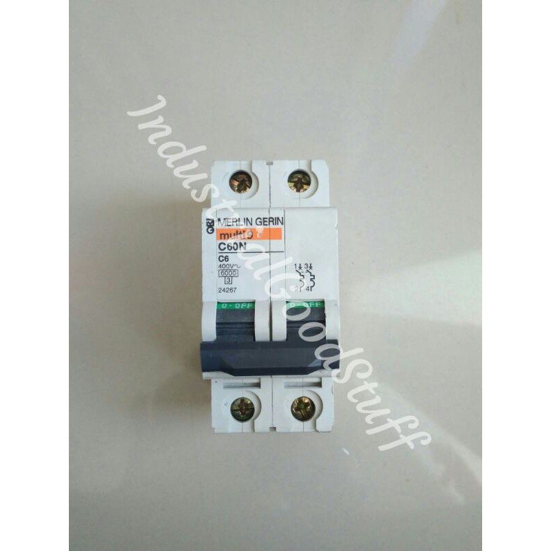 Jual Merlin Gerin MCB Breaker 1 Phase 2 Pole C60N C6 6A | Shopee Indonesia