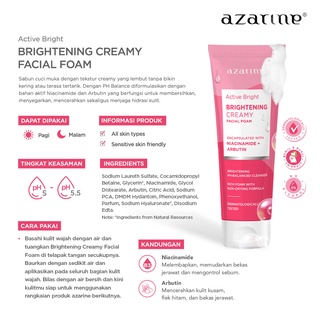 Jual 50GR AZARINE ACTIVE BRIGHT FACIAL WASH BRIGHTENING CREAMY FACIAL ...
