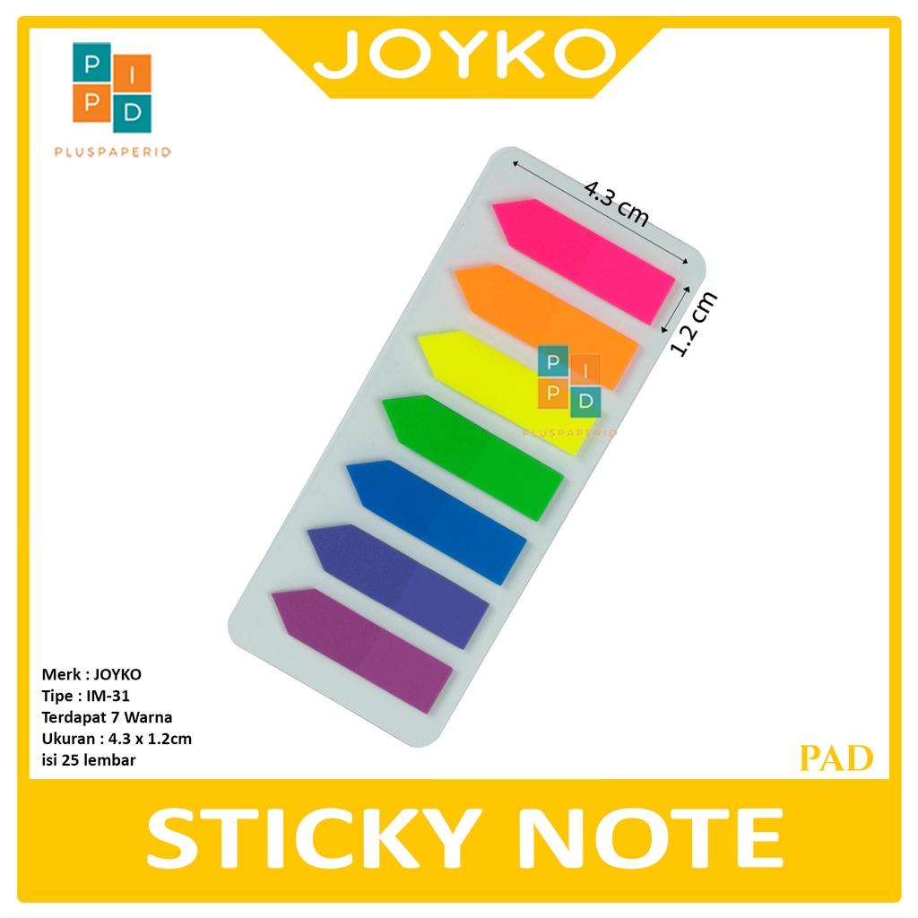 Jual JOYKO - Sticky Note IM-31 Pembatas Buku - Pad | Shopee Indonesia