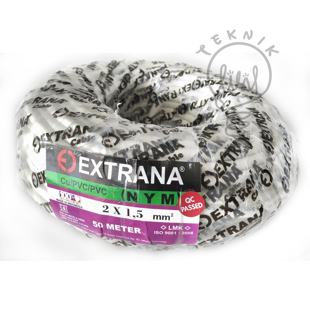 Jual KABEL EXTRANA NYM KAWAT LISTRIK 2 X 1.5 PER ROLL 50M KNE0201110AC ...