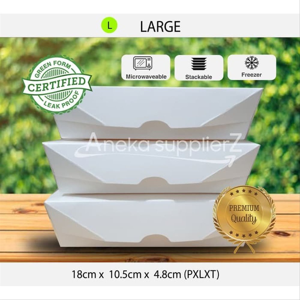 Jual Lunch Box Paper Kemasan Kotak Makanan Kertas Besar L (50 pc ...