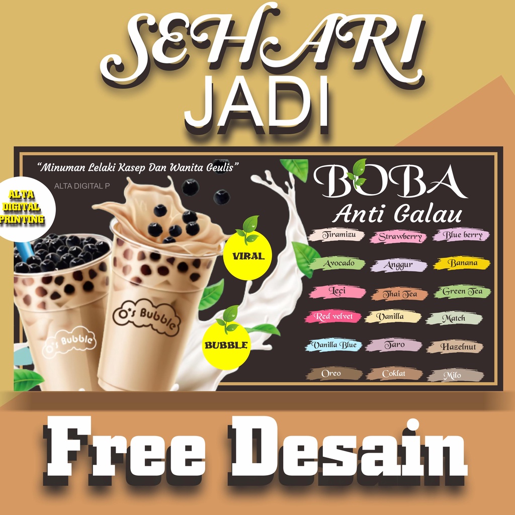 Jual Spanduk, Banner Minuman Boba Indonesia|Shopee Indonesia