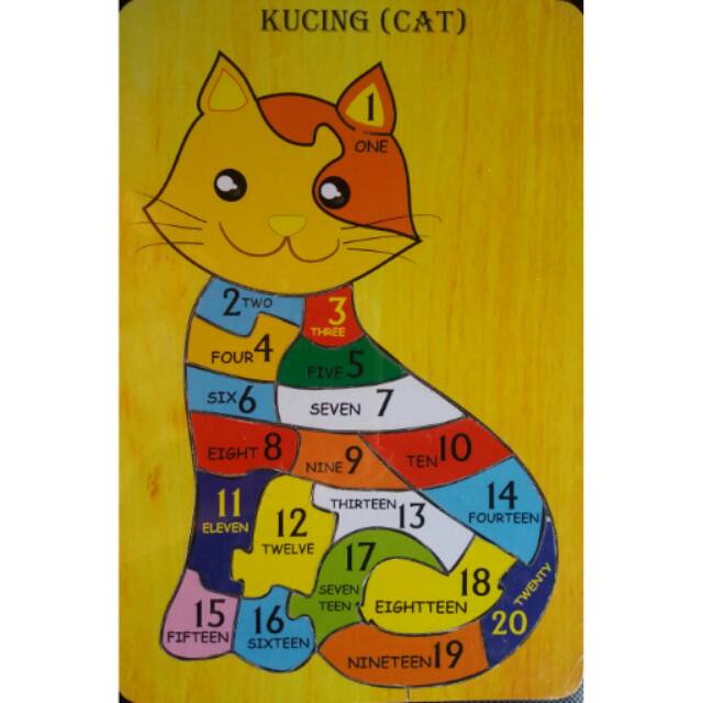 Jual puzzle kayu kucing angka Indonesia|Shopee Indonesia
