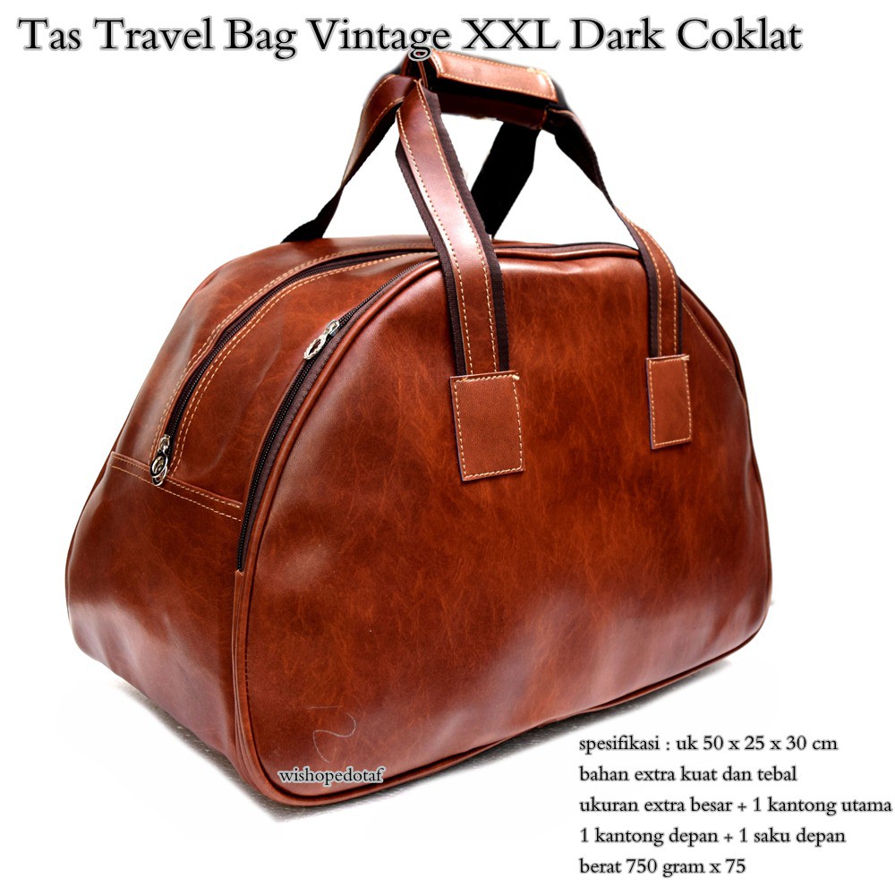 Jual travel bag kulit vintage XXL coklat tua | Shopee Indonesia