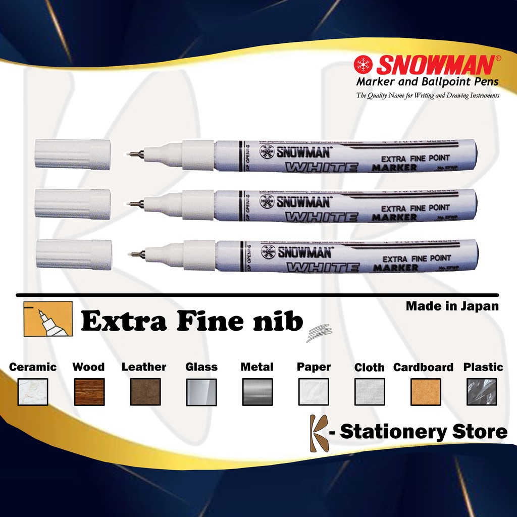 Jual Spidol Cat Permanent WHITE / PUTIH – Original Snowman Paint Marker ...