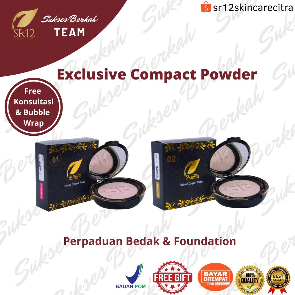Jual SR12 EXCLUSIVE COMPACT POWDER 14GRAM / Perpaduan Bedak dan Foundation / Bedak Padat BPOM ...
