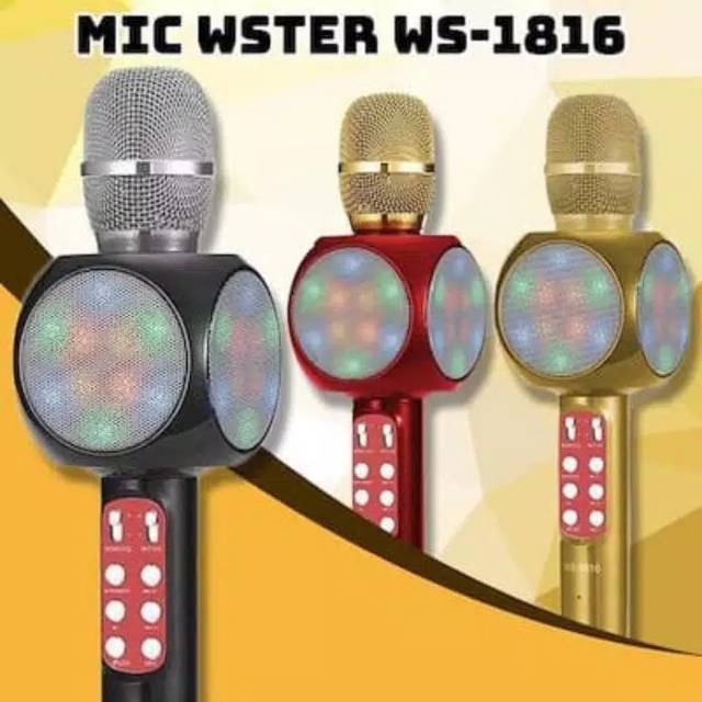 Jual Mic portable Model : WS-1816 WSTER / MIC BLUETOOTH WS-1816 SMULE WIRELESS KARAOKE ...