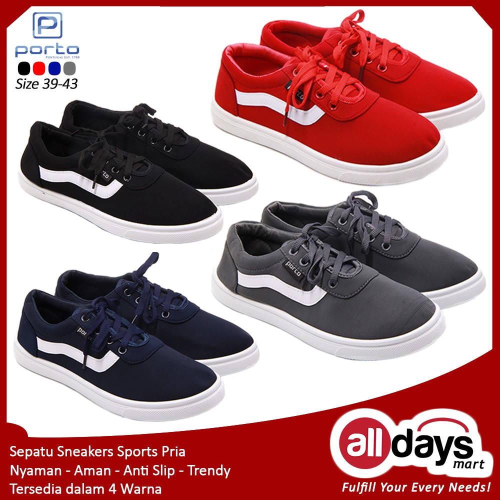 Jual Porto Sepatu Sneakers Pria AB011M Size 39-43 | Shopee Indonesia