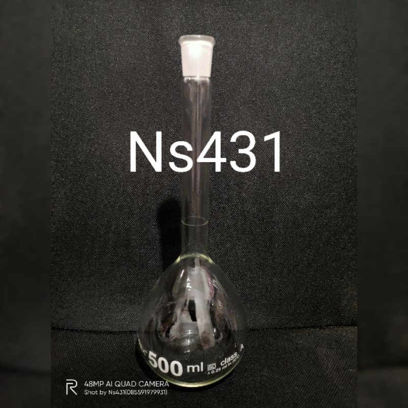 Jual labu ukur 500ml pyrex / volumetric flask 500 ml pyrex | Shopee Indonesia