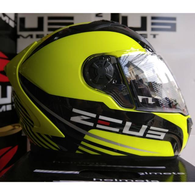 Jual ZEUS HELM ZS 813 FLUO YELLOW AN9 BLACK | Shopee Indonesia