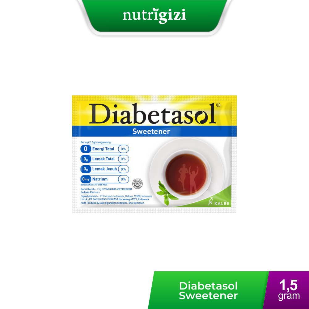 Jual Nutrigizi | Diabetasol Sweetener Sachet 1,5 gram Pemanis Rendah ...