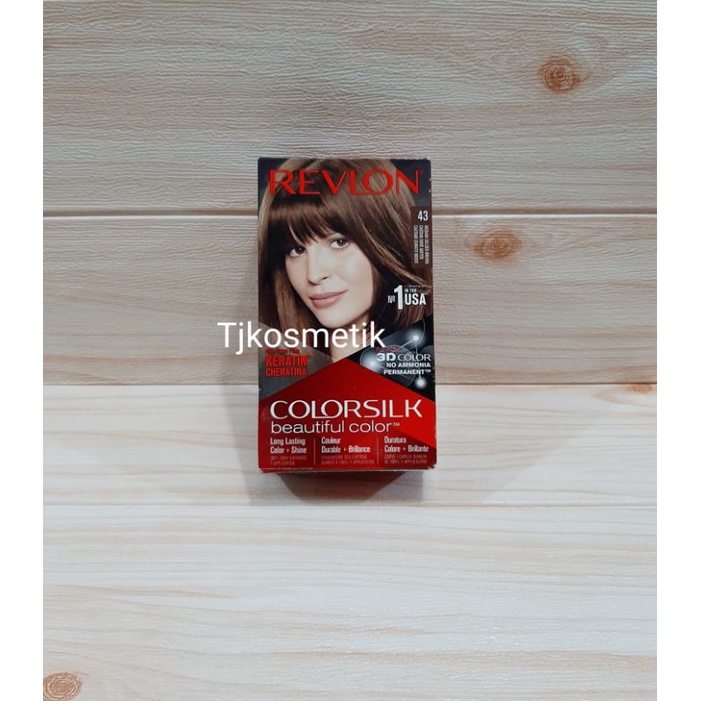 Jual Revlon Colorsilk Hair Color 43 Medium Golden Brown | Shopee Indonesia