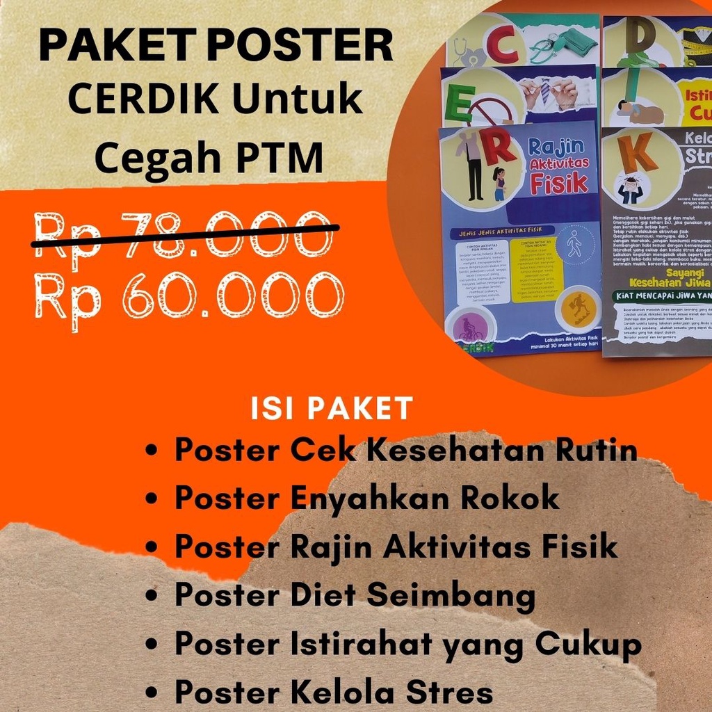 Jual Paket Poster Kesehatan - Paket Poster CERDIK untuk Cegah PTM ...