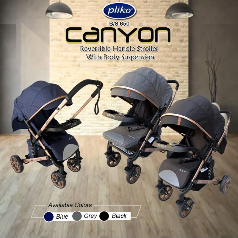 Jual STROLLER BAYI PLIKO CANYON BS 650 REVERSIBLE HANDLE STROLLER WITH ...