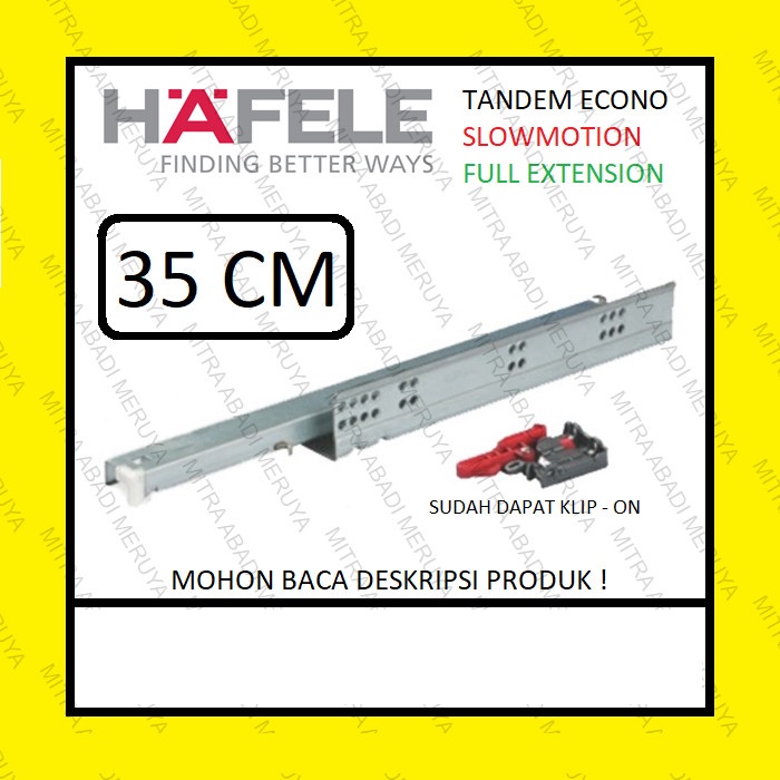 Jual Rel Laci Hafele Rel Tandem Hafele 35cm Full Ext. Slowmotion Drawer ...