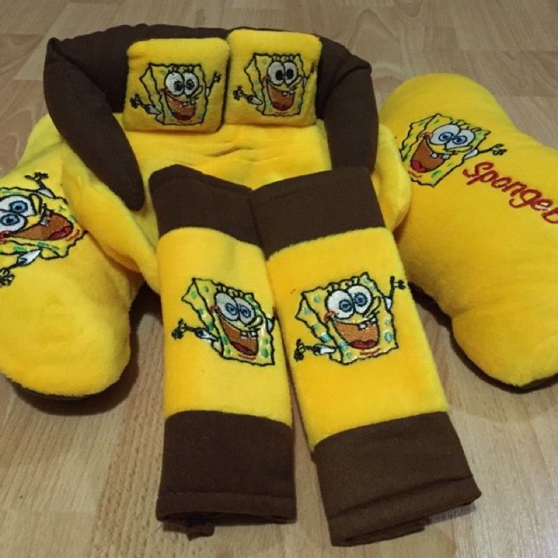 Jual Car Set Bantal Mobil Spongebob 3 in 1 / Aksesoris Mobil Spongebob ...