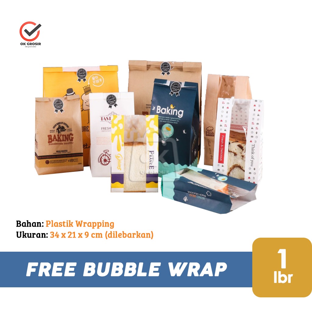 Jual Plastik Roti Wrap / Bread Packaging 34x21x9 (1lbr) | Shopee Indonesia