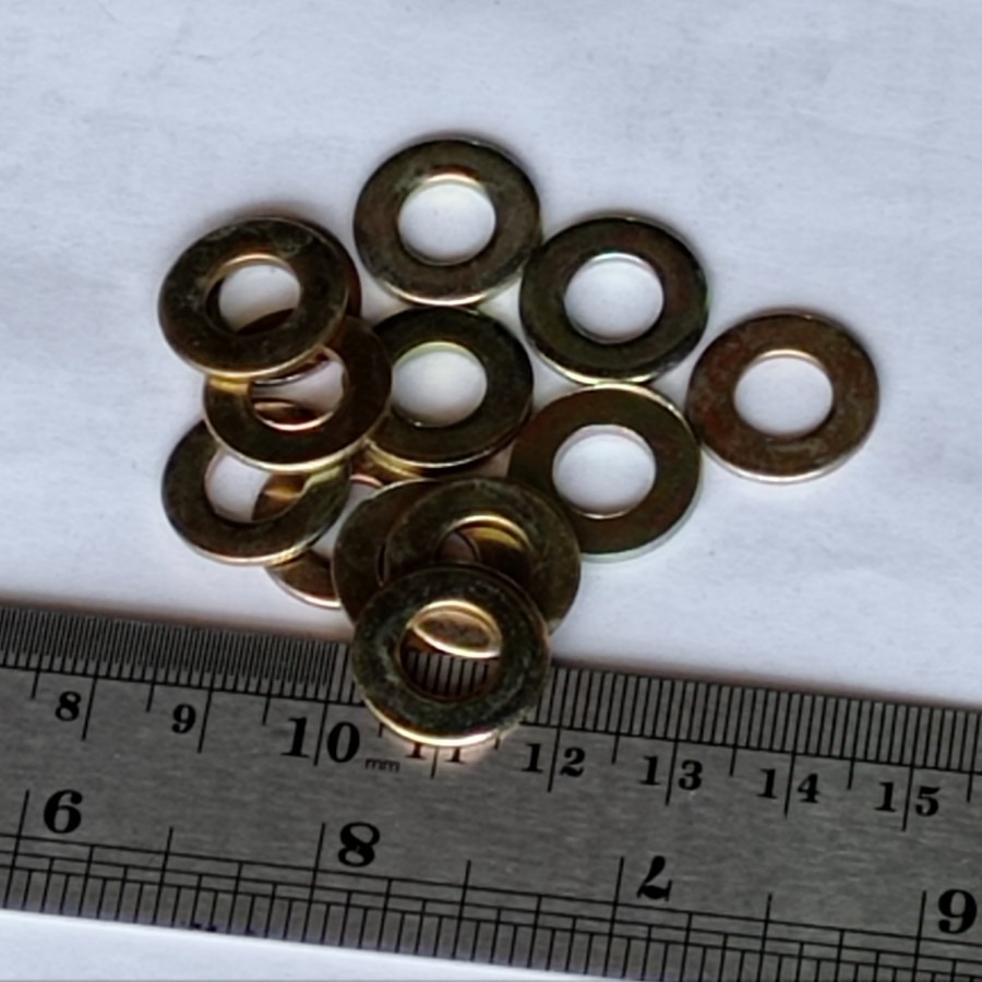 Jual RING PLAT M8 KUNING WASHER PLATE FLAT M8 | Shopee Indonesia