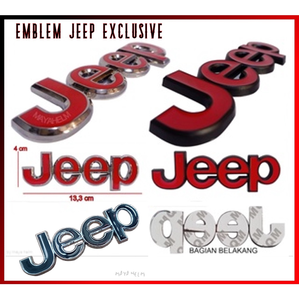 Jual Embelm Logo Mobil Jeep Tempel Body Best Quality Bahan Metal Besi ...
