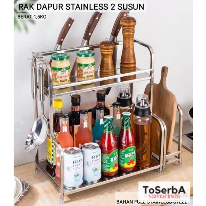 Jual RAK DAPUR 2 SUSUN STAINLESS STEEL | Shopee Indonesia