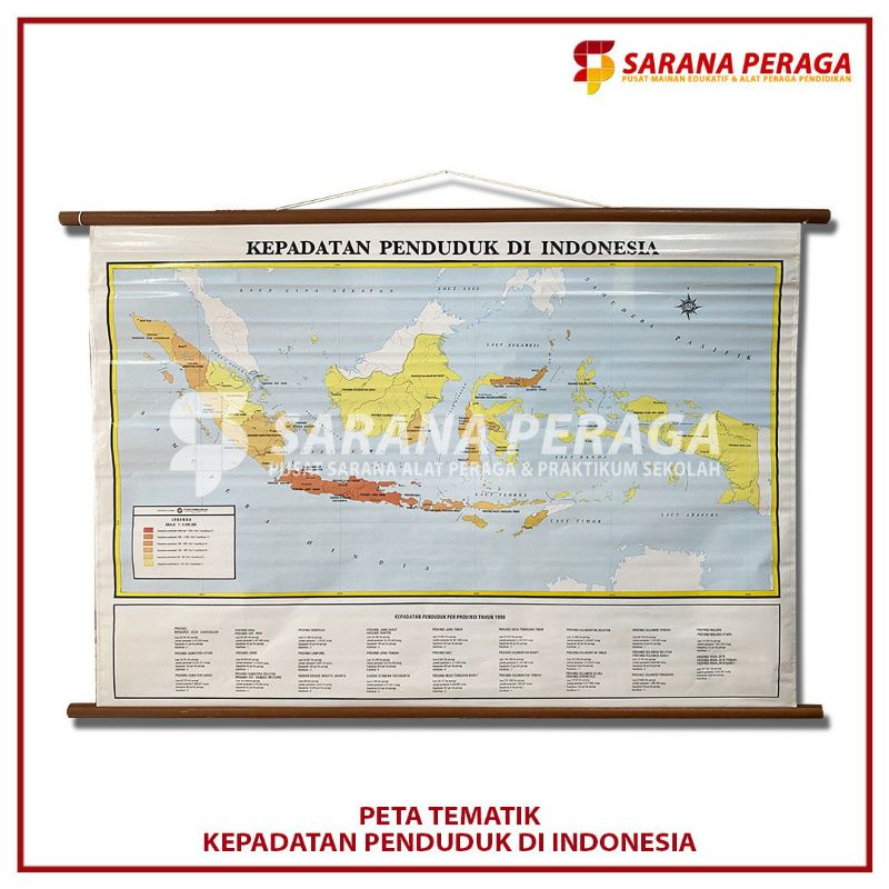 Jual SaranaPeraga - Peta Tematik Kepadatan Penduduk Di Indonesia - Alat ...