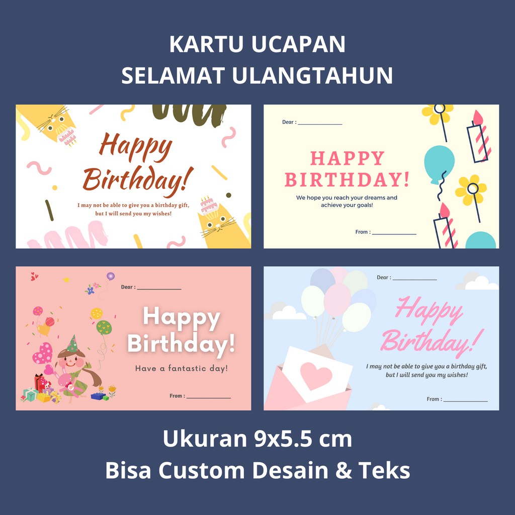 Jual [isi 25 pcs] Kartu ucapan ultah - Birthday card - kartu ucapan ...