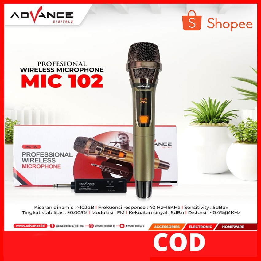 Jual Mic Wireless single Advance 101 / 102 / 103 /104/mic wireless advance/mic karaoke/mic ...