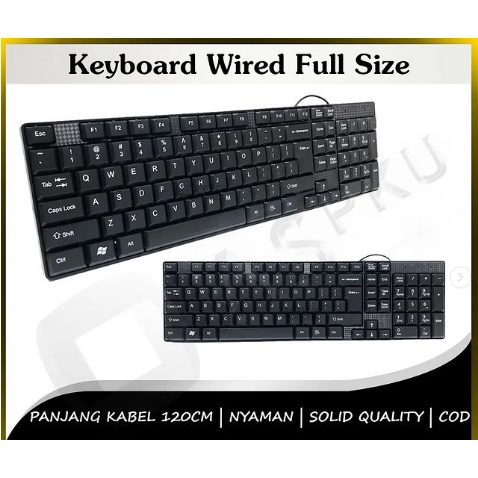 Jual Keyboard Wired Full Size - Panjang Kabel 120cm - Nyaman Dipakai ...
