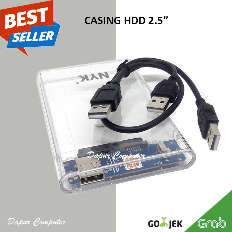CASING HARDISK EXTERNAL SATA NYK 2.5 INCH USB 2.0 TRANSPARAN / EXTERNAL CASE HDD LAPTOP ORIGINAL ...