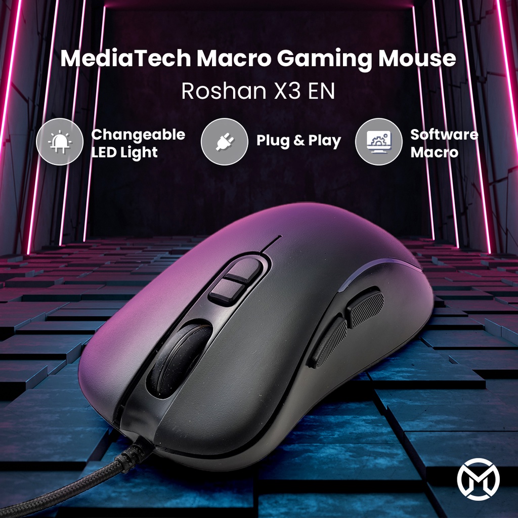 Jual Hanya di Shopee Mediatech Mouse Gaming Macro Roshan X3 With 7 Keys ...