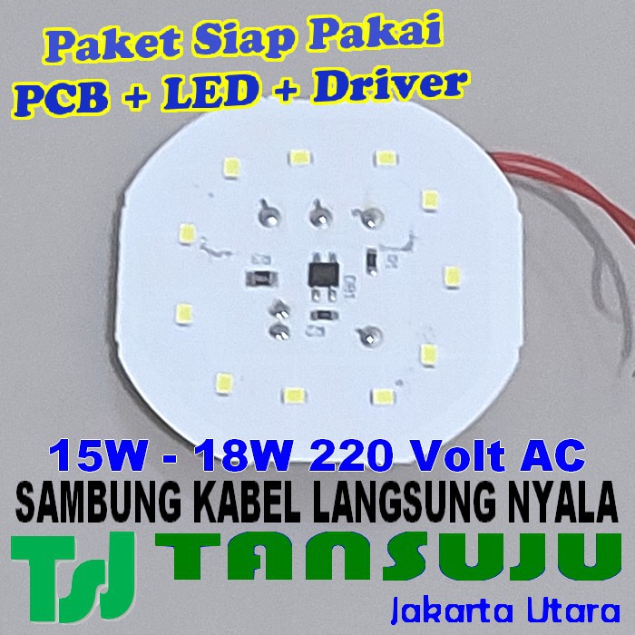 Jual Modul Lampu SMD Led Siap Pakai PCB + Led + Driver 15 Watt 220 Volt ...