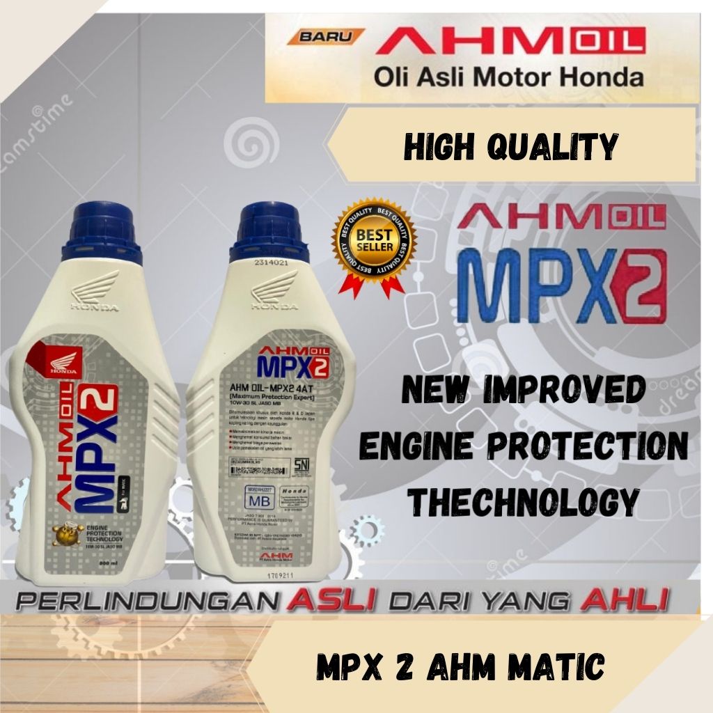 Jual OLI HONDA MATIC AHM OIL MPX 2 800 ML 10W-30 API SL OLI MATIC MPX2 Indonesia|Shopee Indonesia