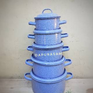 Jual Panci Lurik Biru 18cm Enamel Seng Blek Vintage Jadul Indonesia ...
