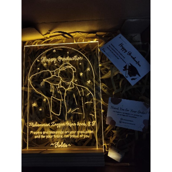 Jual Acrylic Led Custom Gift Graduation/Birthday/Wedding/Anniversary ...