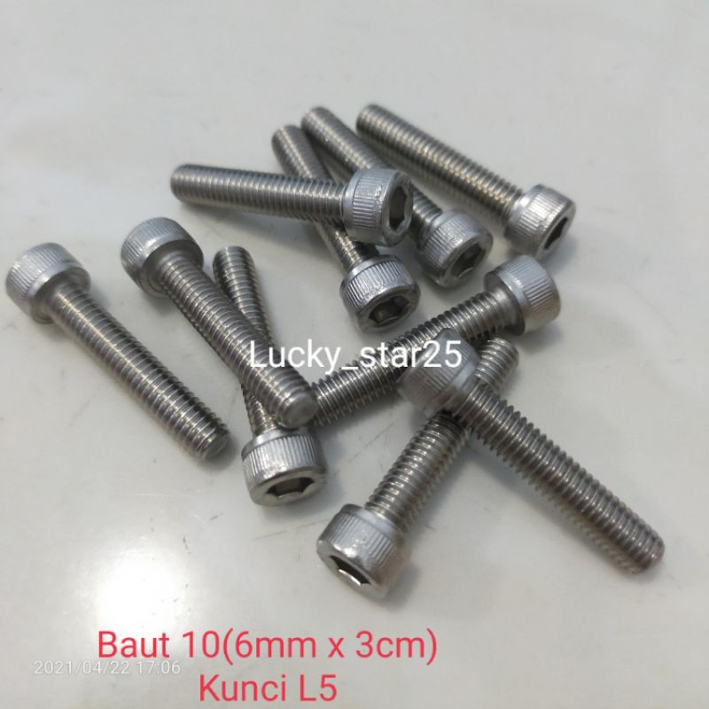 Jual Baut L Stainless 6mm x 3cm @1 Pcs | Shopee Indonesia