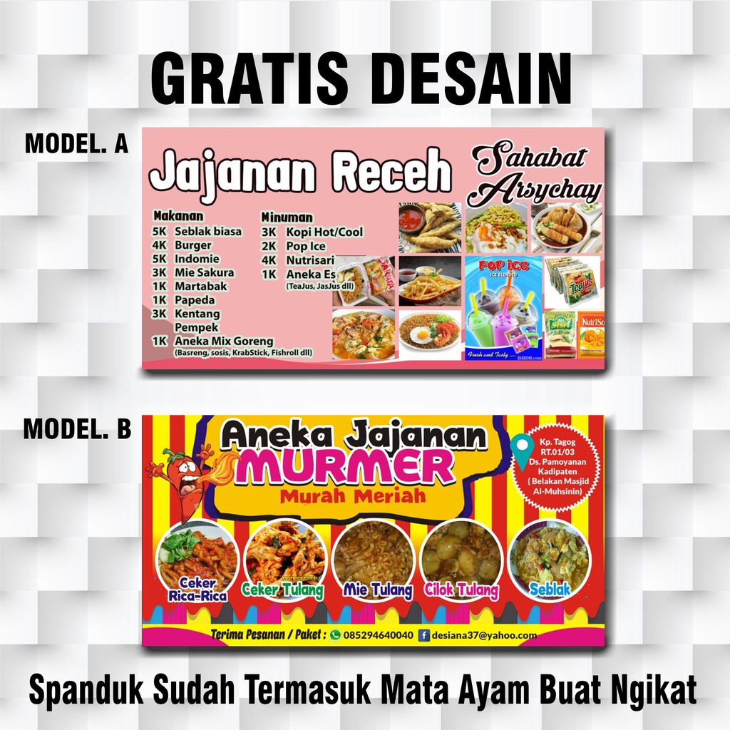 Jual Cetak Spanduk Banner Jajanan / Cemilan / Warung Jajanan anak ...