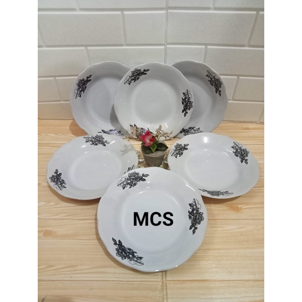 Jual PIRING LUCKY MAWAR 8 / PIRING MAKAN PORSELEN / PIRING MAKAN ...