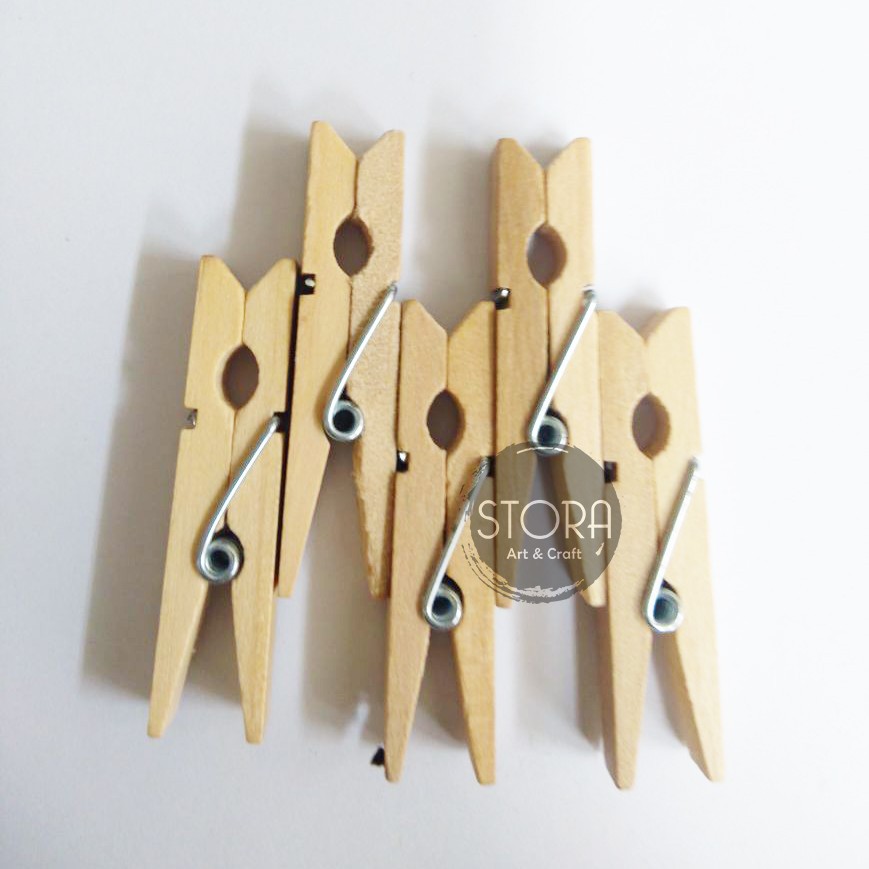 PROMO TERBATAS Jepit kayu - Jepit Jemuran - Natural Wooden Clip (5pcs ...