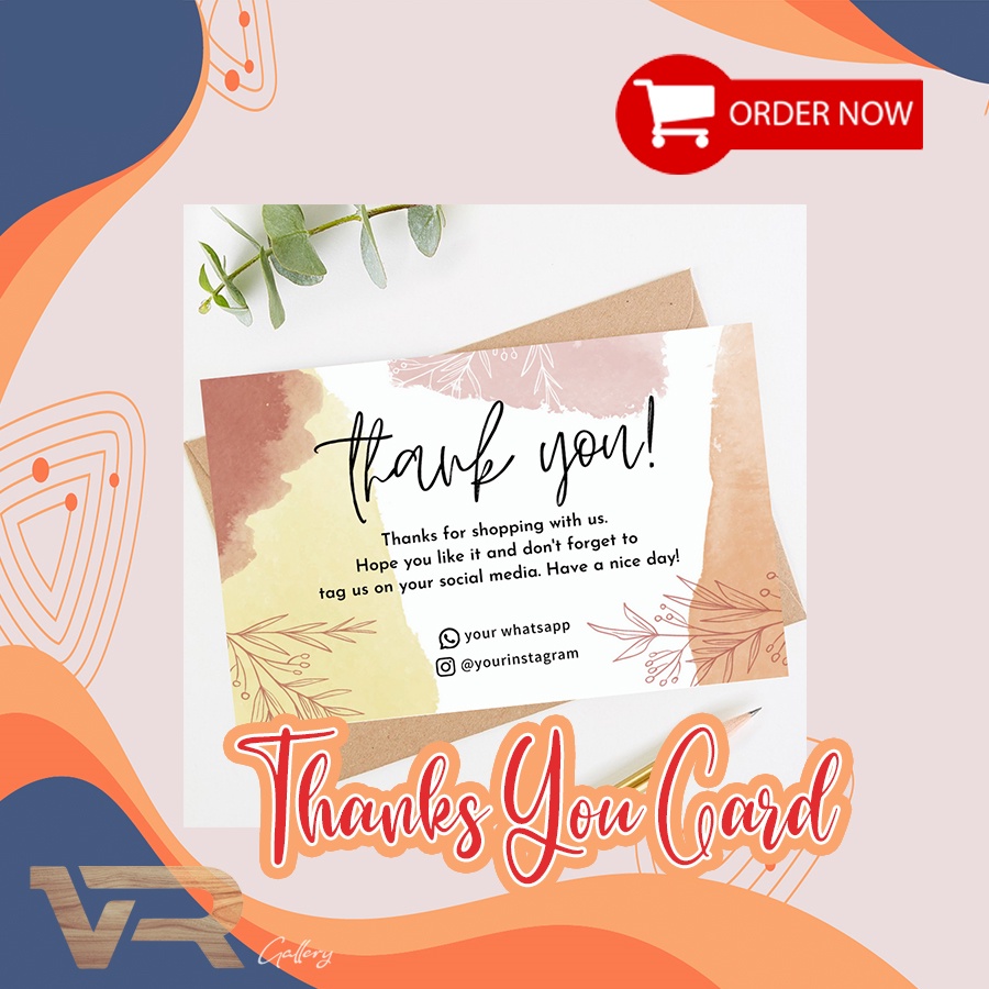 Jual Cetak Thank You Card Custom - Kartu Ucapan Custom Cut A3+ | Shopee Indonesia