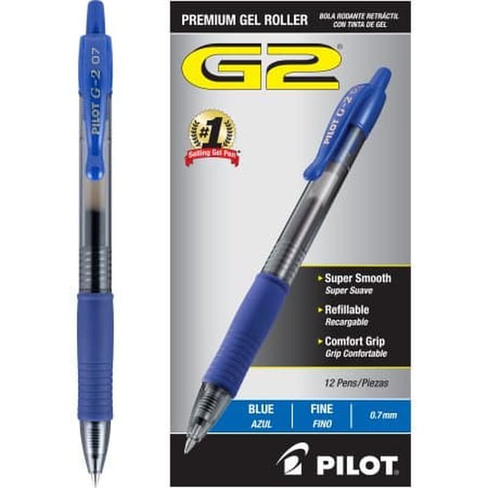 Jual [ PACK ] Pulpen Ballpoint Gel 0,7 - Pilot G2 Fine Hitam Biru MURAH! Indonesia|Shopee Indonesia
