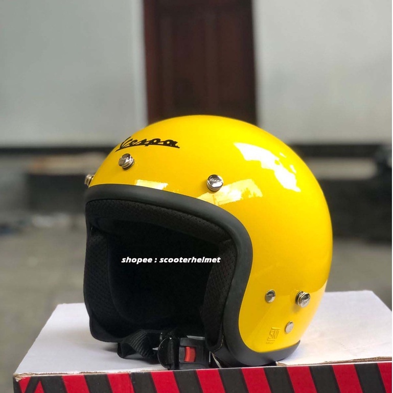 Jual helm vespa kuning yellow | Shopee Indonesia