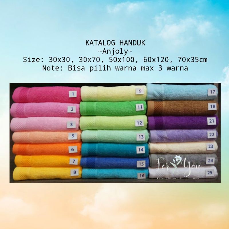 Jual Handuk Polos Merk Anjoly-Handuk Travel-Handuk Anak TK | Shopee Indonesia