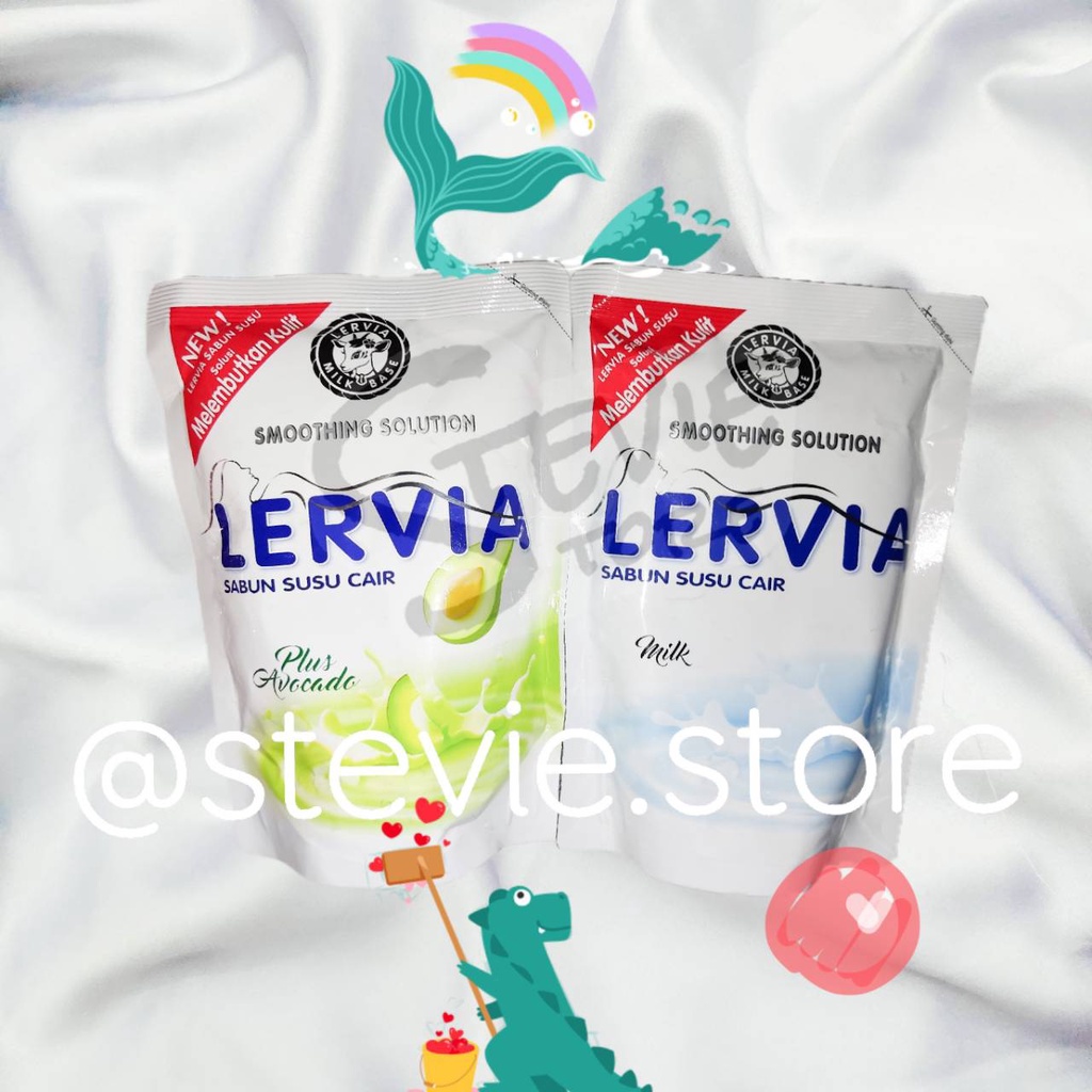 Jual Lervia Goat Milk Body Wash refill pouch 400ml Honey / Milk / Plus ...