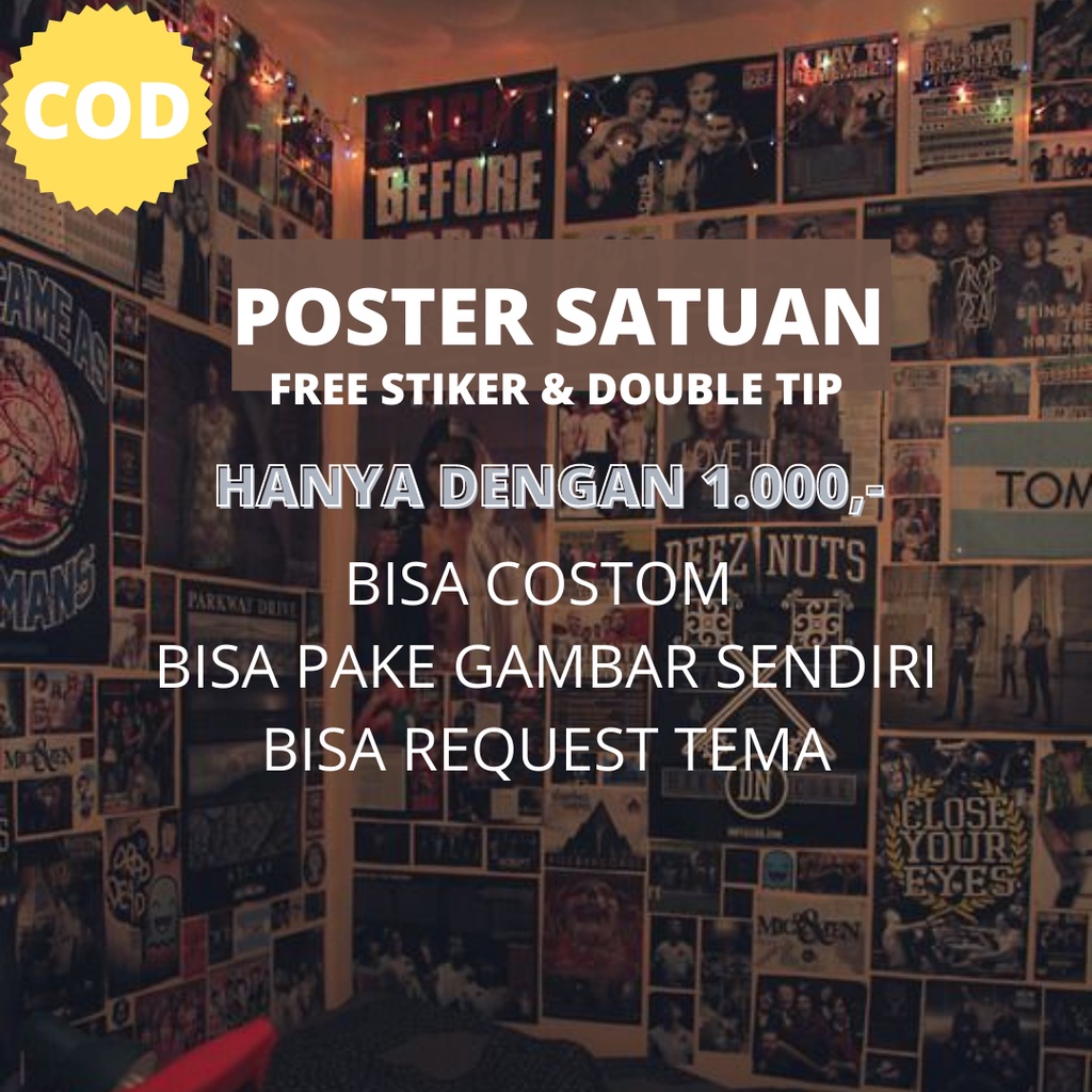 Jual POSTER SATUAN A6 ESTETIK FREE STIKER | Shopee Indonesia