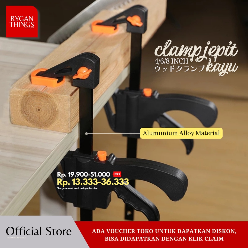 Jual Klem Penjepit Kayu F Clamp 4/6/8 Inch Wood Working Tools | Shopee ...