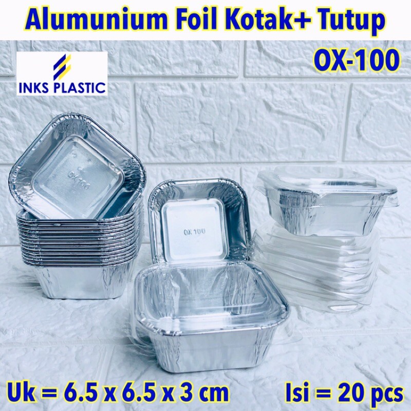 Jual ALUMUNIUM FOIL KOTAK+TUTUP OX 100 ( 20 set ) | Shopee Indonesia