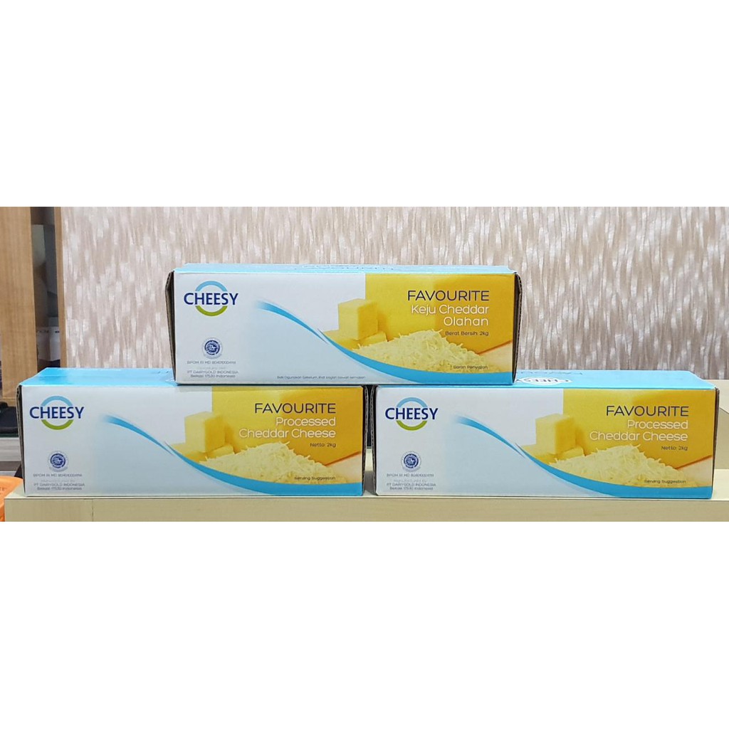 Jual KEJU CHEDDAR CHEESY FAVOURITE KEMASAN 2 KG - MURAH !! | Shopee ...