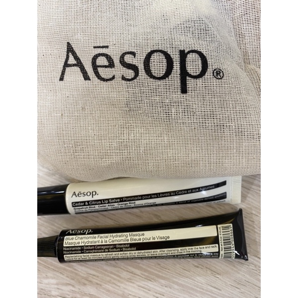 Jual Aesop cedar & citrus lip slave - lip balm + blue chamomile facial ...